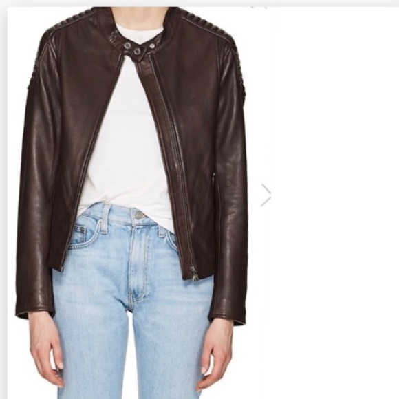William Rast | Jackets & Coats | Rich Chocolate Brown Leather Moto ...